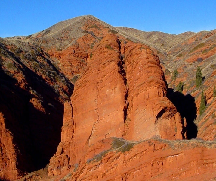 Mountain tourist in Kyrgyzstan