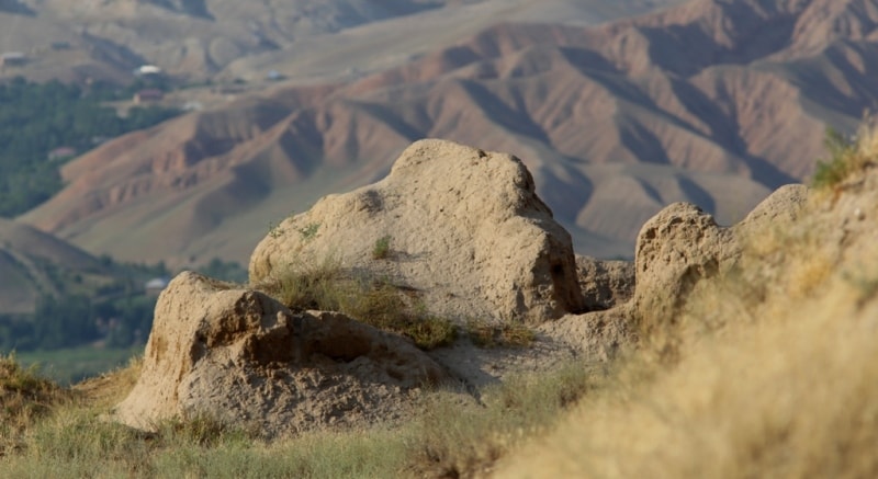 Visiting of site of ancient settlement Panjakent.